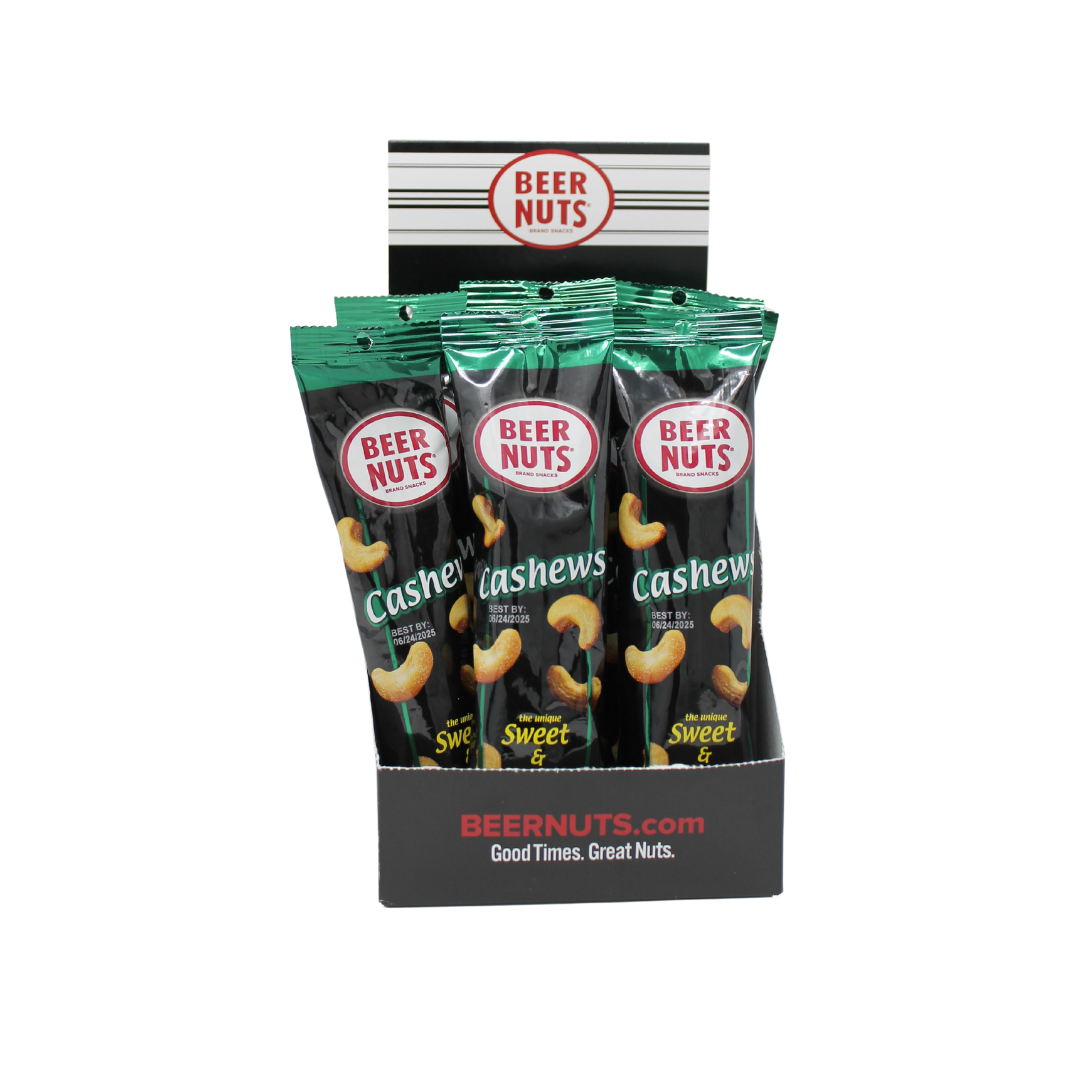 Cashews - 1.5oz Tube 12 Count Display – BEER NUTS® Brand Snacks